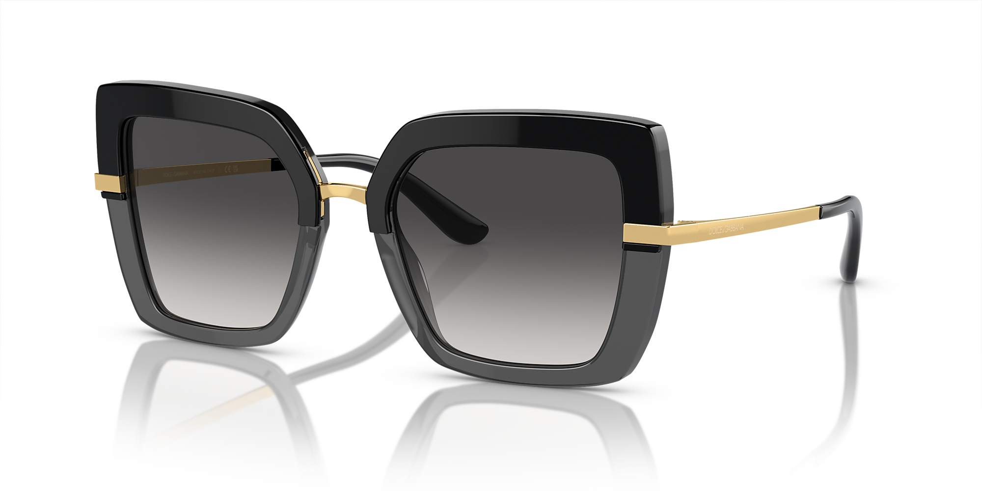 Dolce&Gabbana DG4373 52 Light Grey Gradient Black & Black On ...