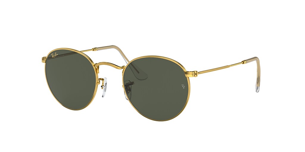 Ray-Ban RB3447 ROUND METAL LEGEND GOLD 50 Grün und Gold Sonnenbrillen ...