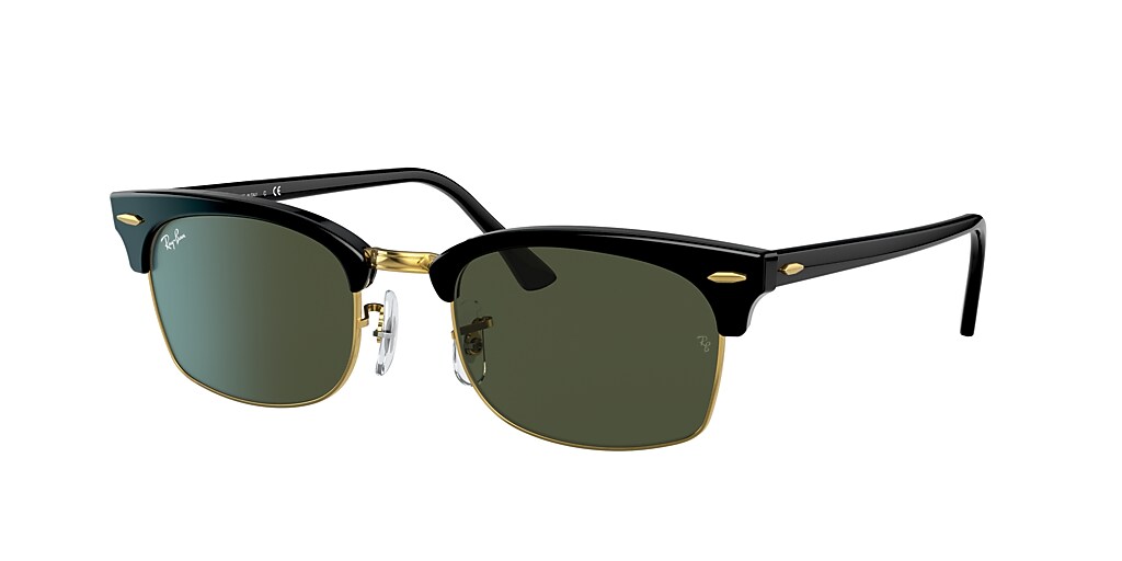 Ray-Ban RB3916 Clubmaster Square Legend Gold 52 Green & Black ...