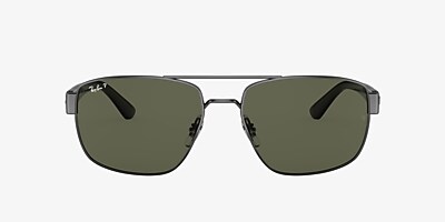 Ray-Ban RB3663 60 Green & Gunmetal Polarized Sunglasses | Sunglass Hut ...