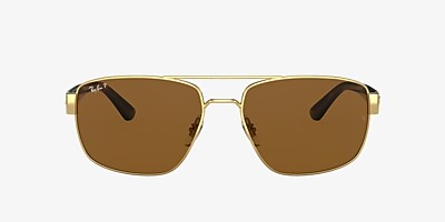 Ray-Ban RB3663 60 Brown & Gold Polarised Sunglasses | Sunglass Hut ...