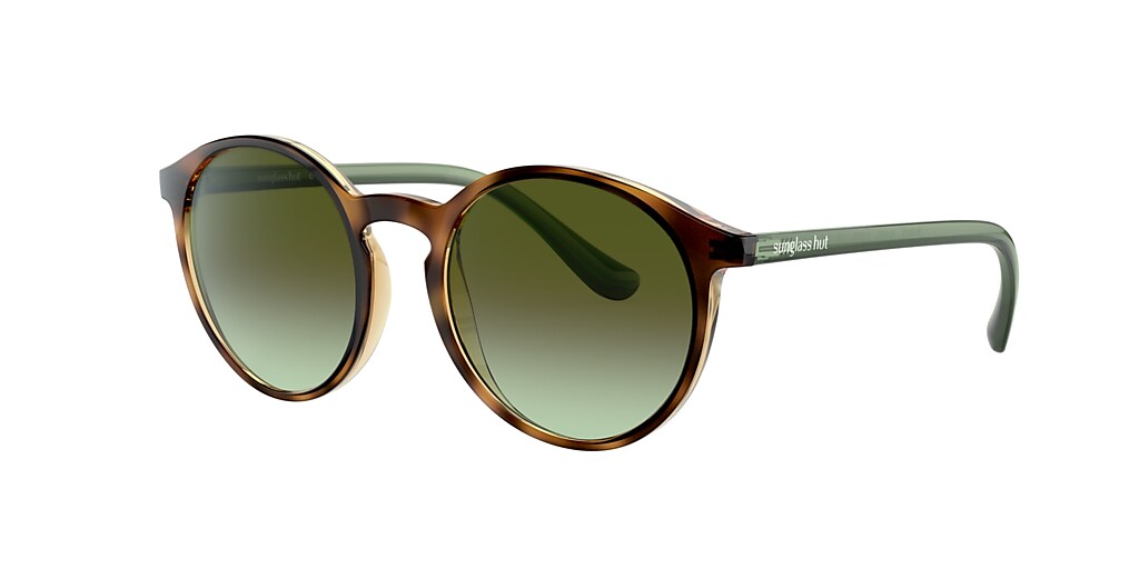 Sunglass Hut Collection Hu2019 51 Gradient Green And Striped Havana