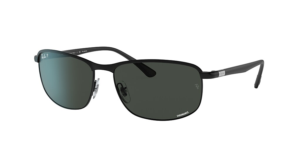 Ray-Ban RB3671CH Chromance 60 Dark Grey & Black Polarised Sunglasses ...