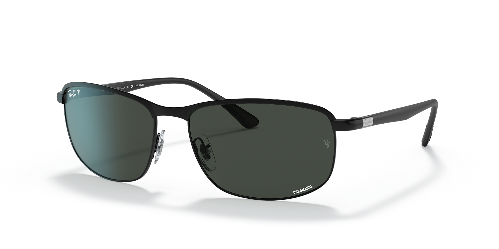 Ray-Ban RB3671CH Chromance 60 Dark Grey & Black Polarized Sunglasses ...