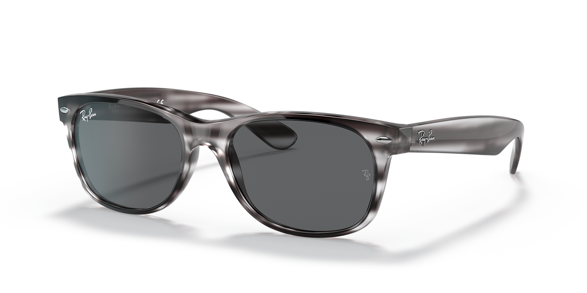 Ray-Ban RB2132 New Wayfarer Color Mix 52 Dark Grey & Striped Grey ...