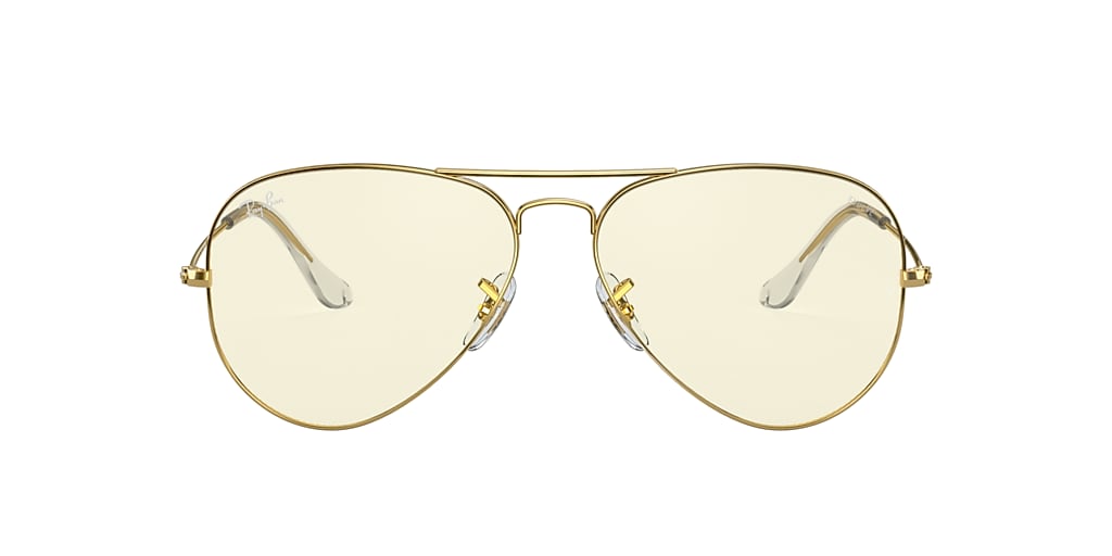 Ray-Ban RB3025 AVIATOR CLEAR EVOLVE 58 Grau klar selbsttönend und Gold ...