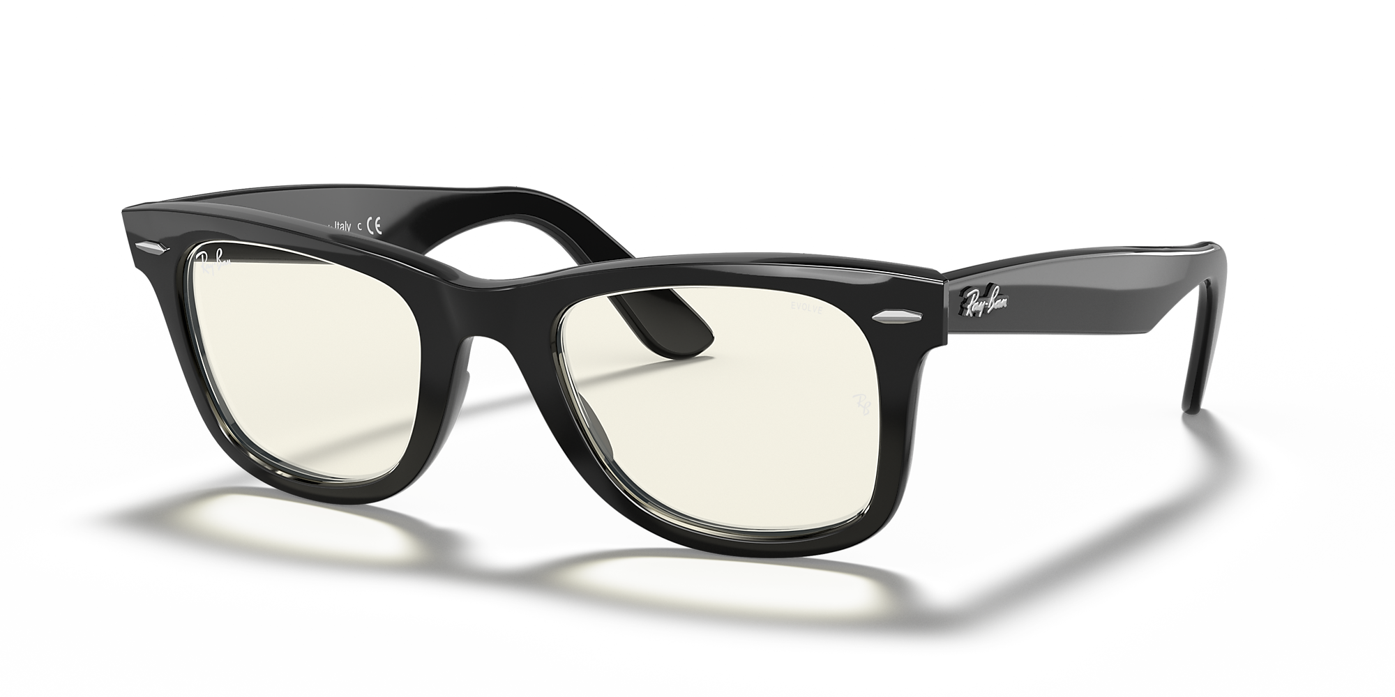Ray-Ban RB2140 Wayfarer Clear Evolve 50 Clear Grey & Black Sunglasses ...