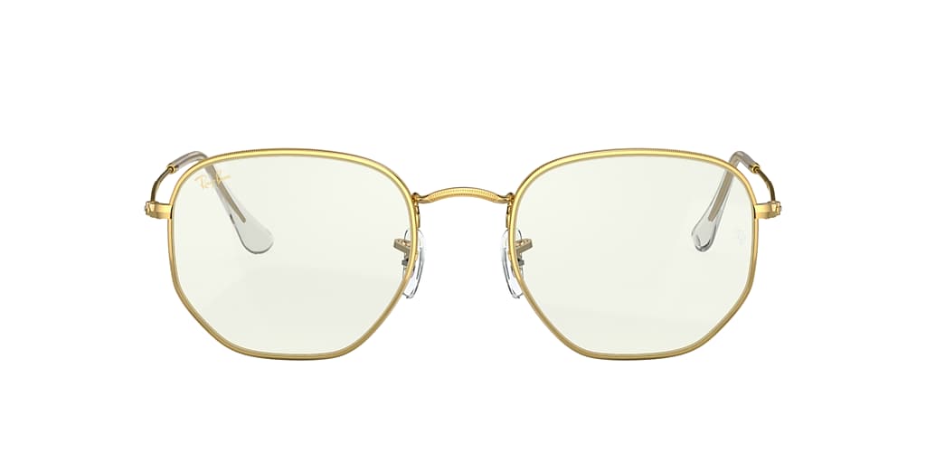 Ray-Ban RB3548 Hexagonal Blue-Light CLear 51 Clear with Blue-Light ...