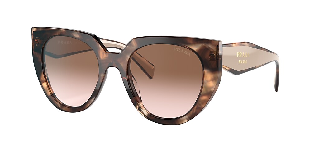 Prada PR 14WS 52 Brown Gradient & Caramel Tortoise/Powder Sunglasses ...