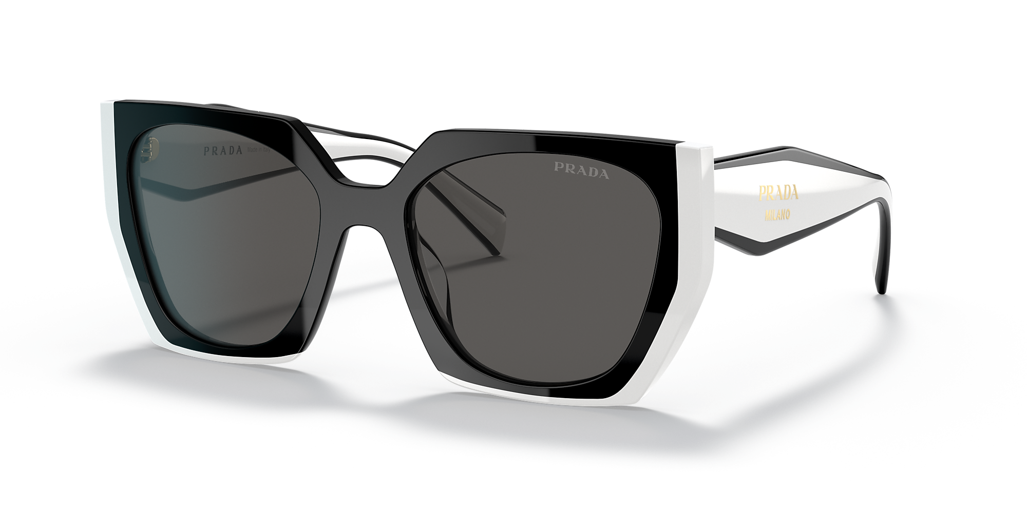 Prada PR 15WS 54 Dark Grey & Black/Talc Sunglasses | Sunglass Hut USA