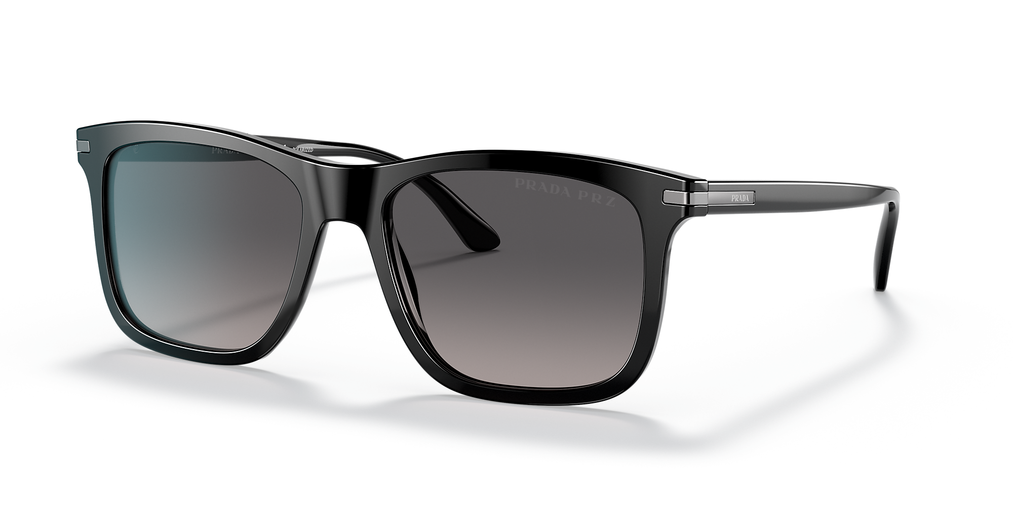 Prada PR 18WS 56 Polar Grey Gradient & Black Polarised Sunglasses ...