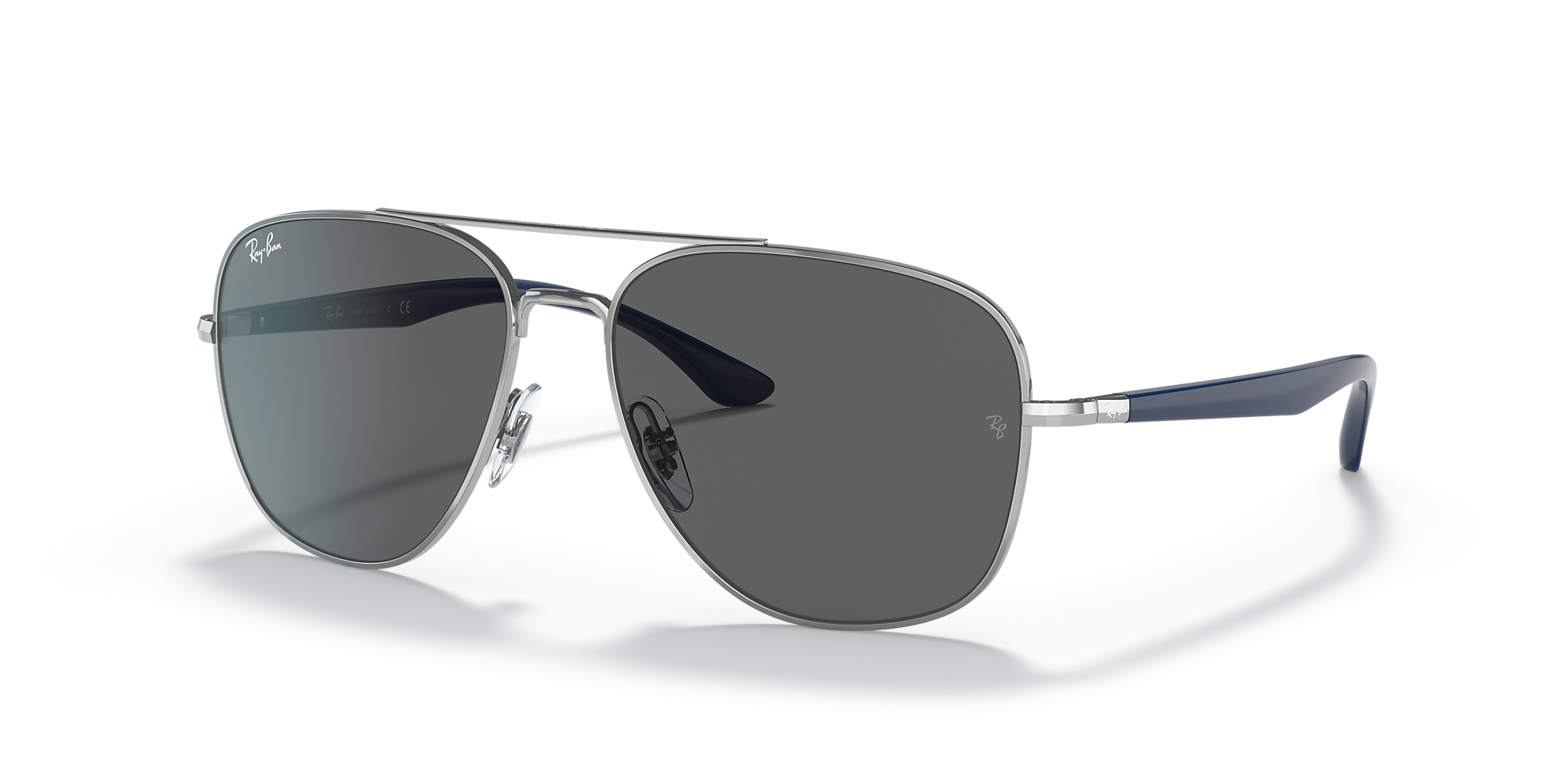 Ray-Ban RB3683 56 Dark Grey & Silver Sunglasses | Sunglass Hut USA