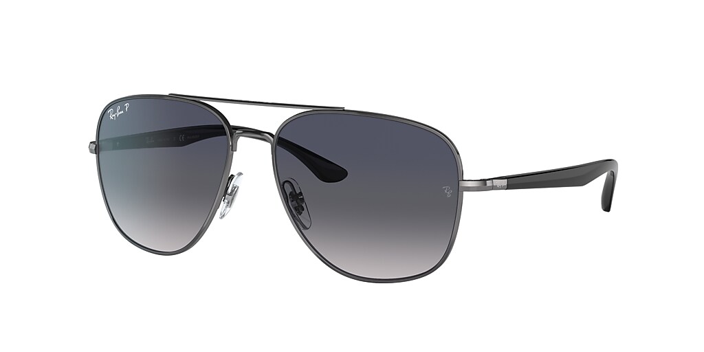Ray-Ban RB3683 56 Blue/Grey & Gunmetal Polarized Sunglasses | Sunglass ...