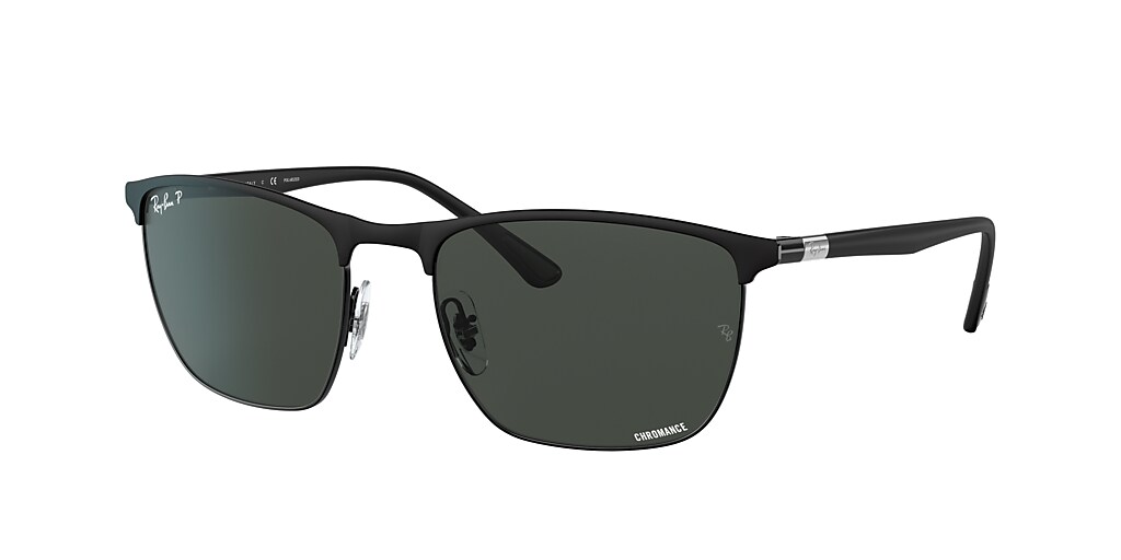 Ray-Ban RB3686 Chromance 57 Dark Grey & Black Polarized Sunglasses ...