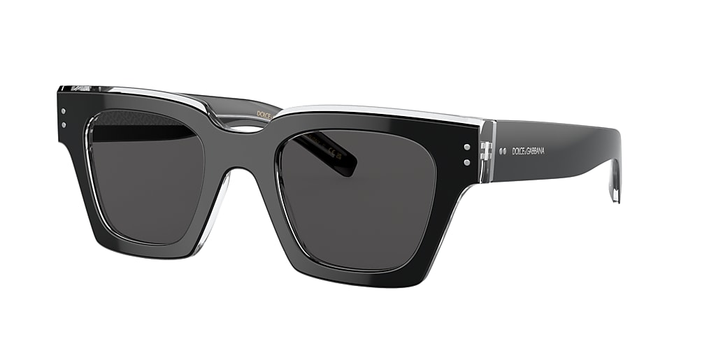 Dolce&Gabbana DG4413 48 Grey & Black/Crystal Sunglasses | Sunglass Hut USA