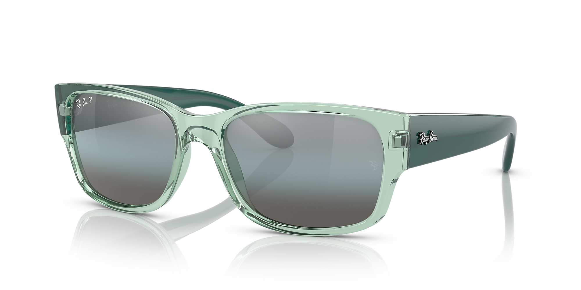 Ray-Ban RB4388 58 Blue & Transparent Green Polarised Sunglasses ...