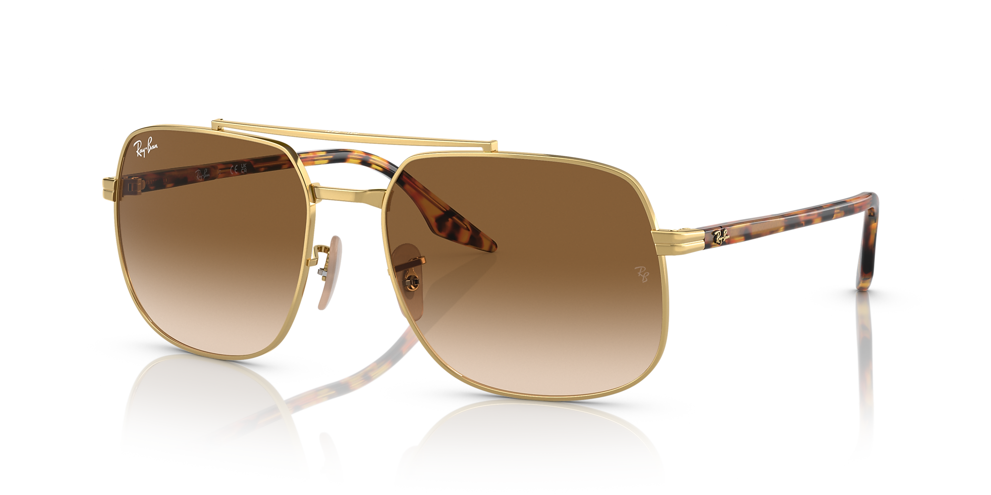 Ray-Ban RB3699 56 Brown & Gold Sunglasses | Sunglass Hut USA