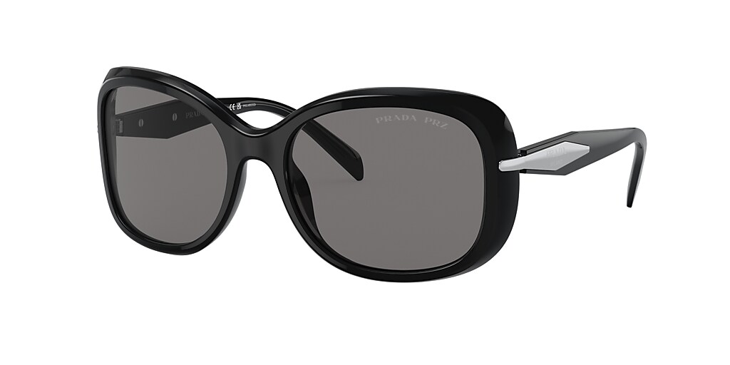 Prada PR 04ZS 57 Polar Dark Grey & Black Polarised Sunglasses ...