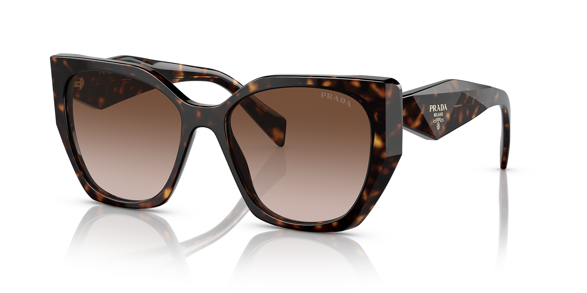 Prada PR 19ZSF 56 Brown Gradient & Tortoise Sunglasses | Sunglass Hut ...