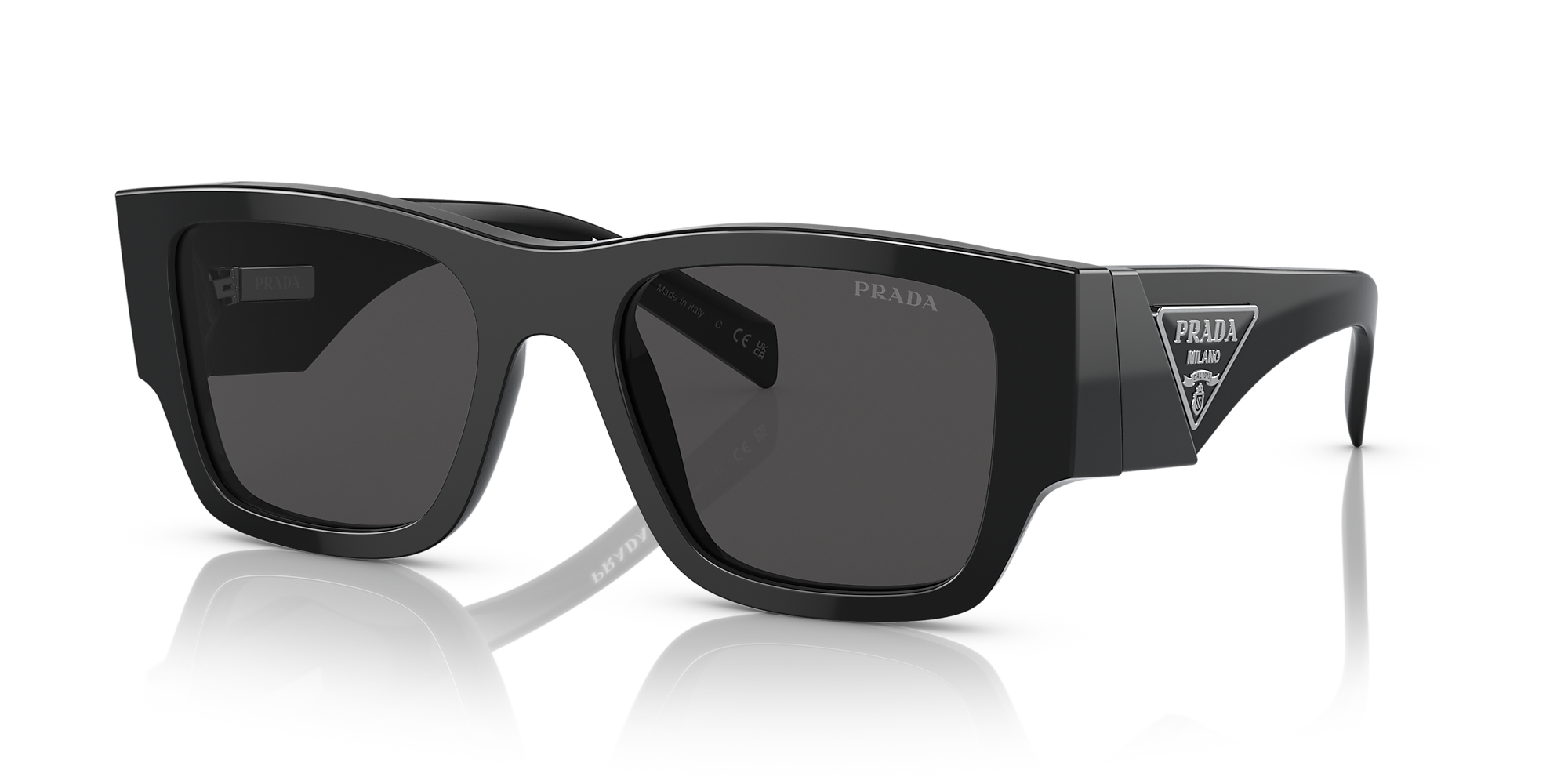 Prada PR 10ZSF 55 Dark Grey & Black Sunglasses | Sunglass Hut USA