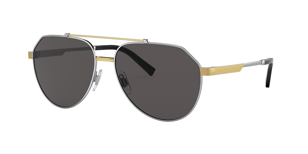 Dolce&Gabbana DG2288 59 Dark Grey & Silver/Gold Sunglasses | Sunglass ...