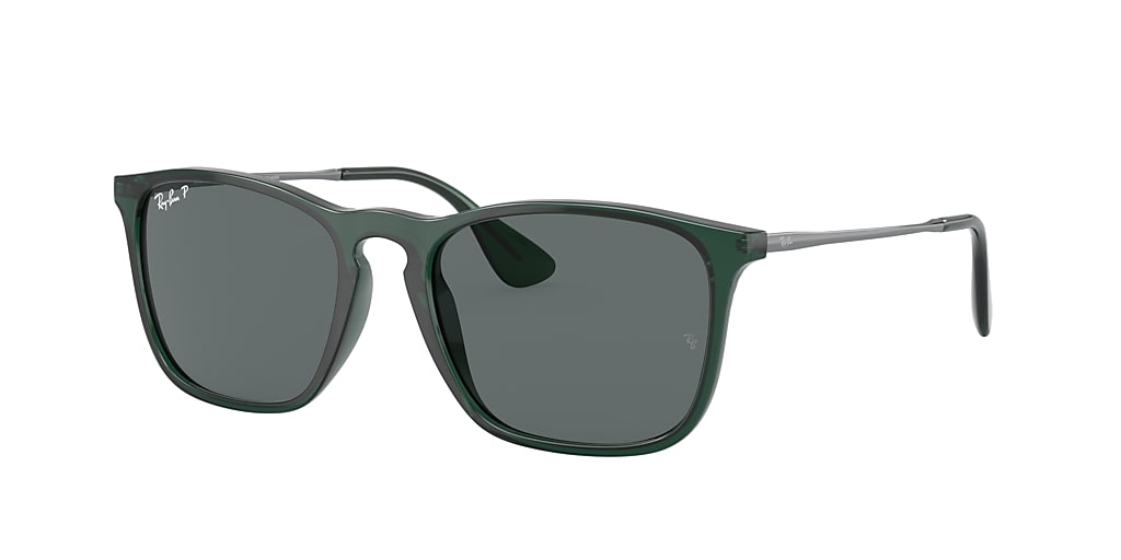 Ray-Ban RB4187 Chris 54 Dark Grey & Transparent Green Polarised ...