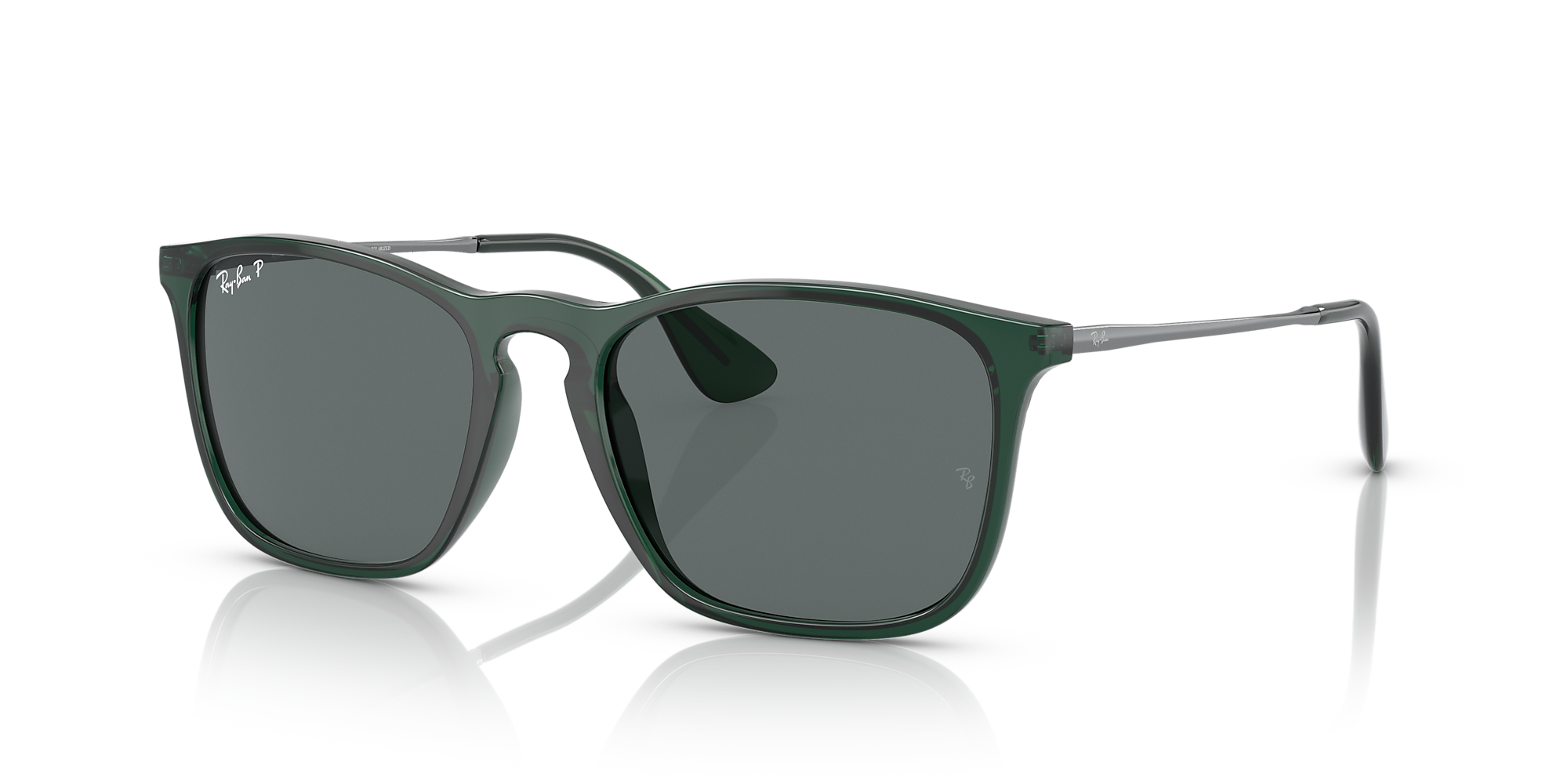Ray-Ban RB4187 Chris 54 Dark Grey & Transparent Green Polarized ...