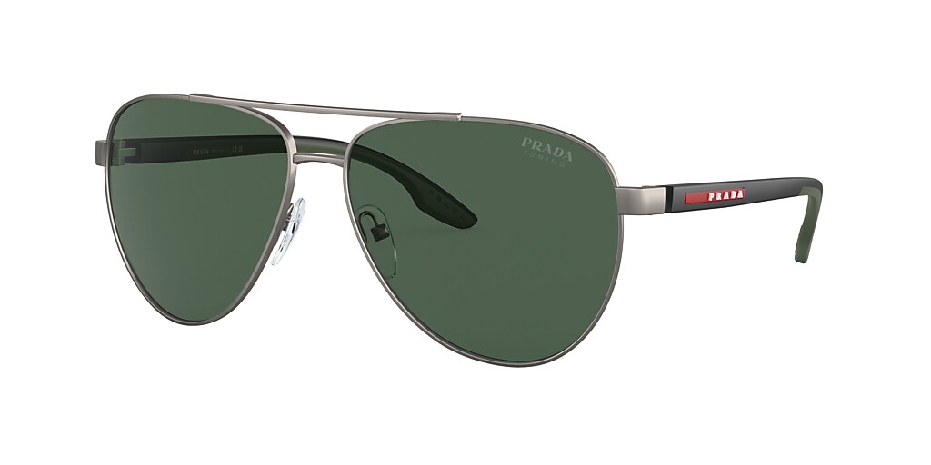 Prada Linea Rossa PS 52YS 61 Green Tuning & Silver Sunglasses ...