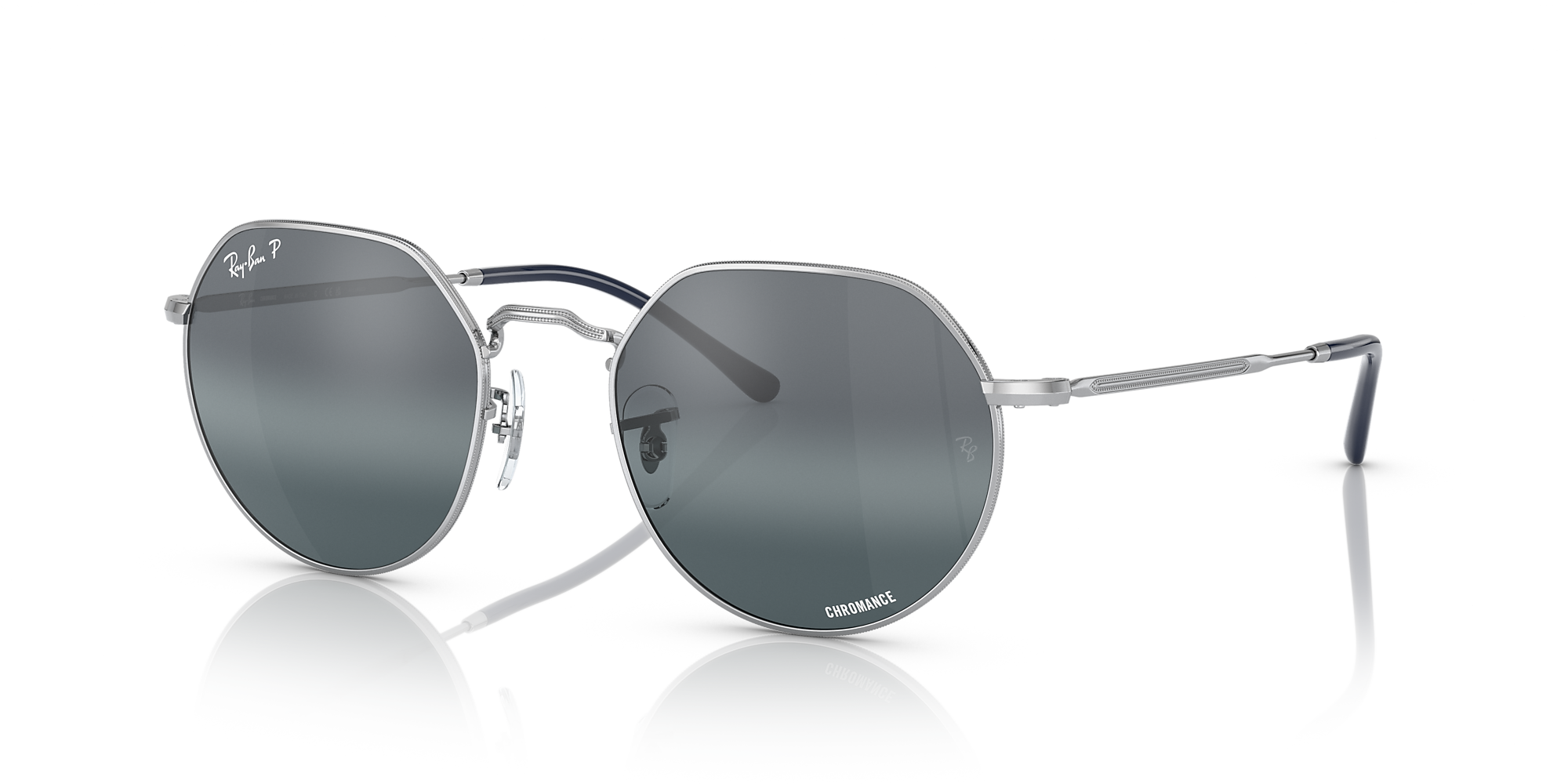 Ray-Ban RB3565 Jack Chromance 51 Dark Blue & Silver Polarised ...