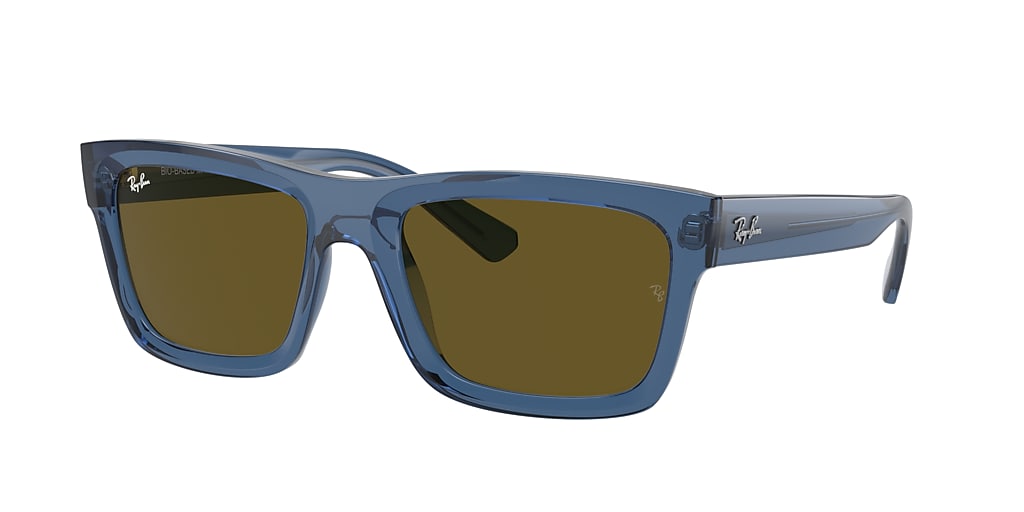Ray-Ban RB4396 Warren Bio-Based 54 Dark Brown & Transparent Dark Blue ...