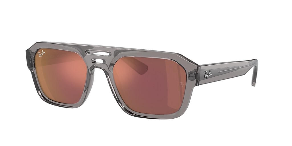 Ray-Ban RB4397 Corrigan Bio-Based 54 Dark Violet/Red & Transparent Grey ...