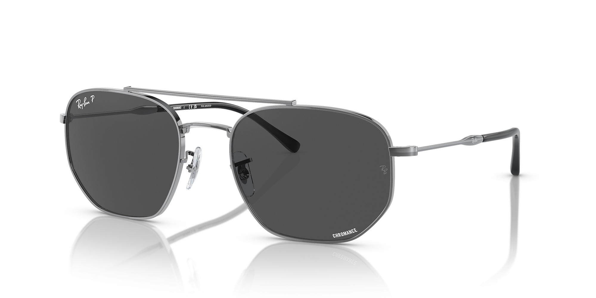 Ray-Ban RB3707 57 Grey & Gunmetal Polarized Sunglasses | Sunglass Hut USA