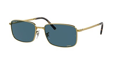 Ray-Ban RB3717 57 Blue & Gold Polarized Sunglasses | Sunglass Hut USA
