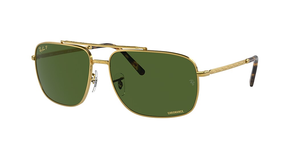 Ray-Ban RB3796 59 Dark Green & Gold Polarized Sunglasses | Sunglass Hut USA