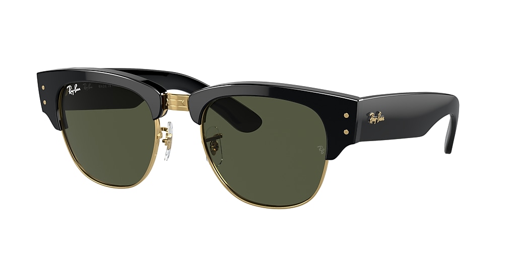 Ray-Ban RB0316S Mega Clubmaster 50 Green & Black On Gold Sunglasses ...
