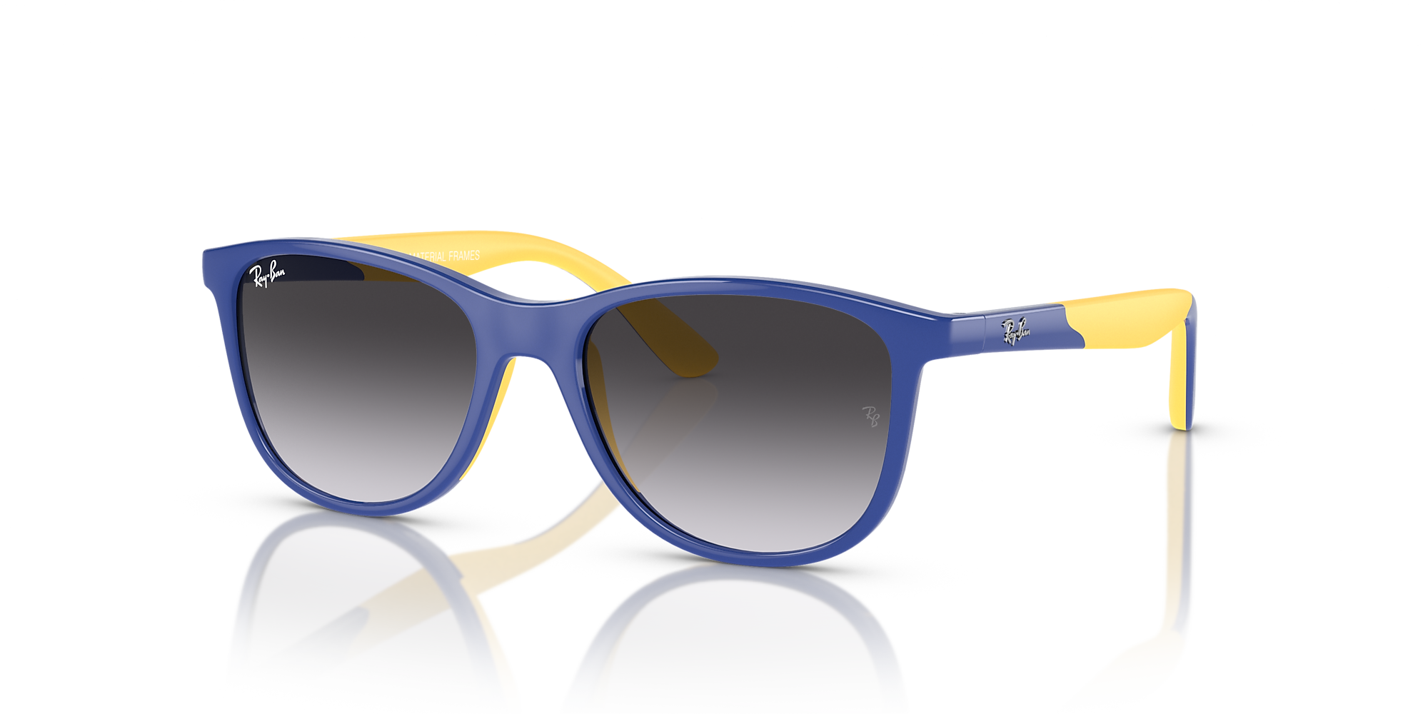 Ray-Ban RB9077S Kids Bio-Based 49 Grey/Blue & Blue On Yellow Sunglasses ...
