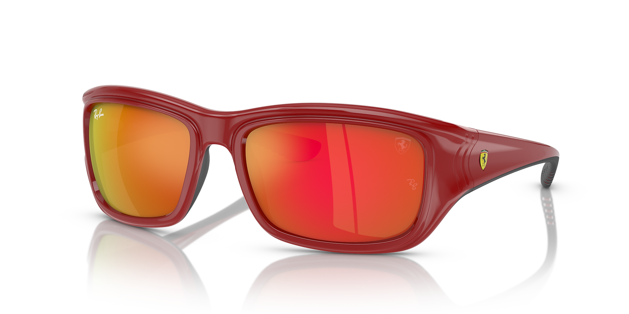 Ray-Ban RB4405M Scuderia Ferrari Collection 59 Orange & Red On Black ...