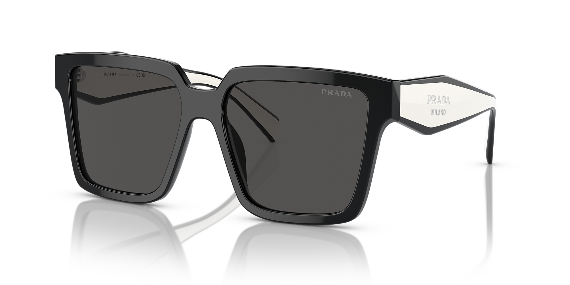 Prada PR 24ZSF 57 Dark Grey & Black Sunglasses | Sunglass Hut USA