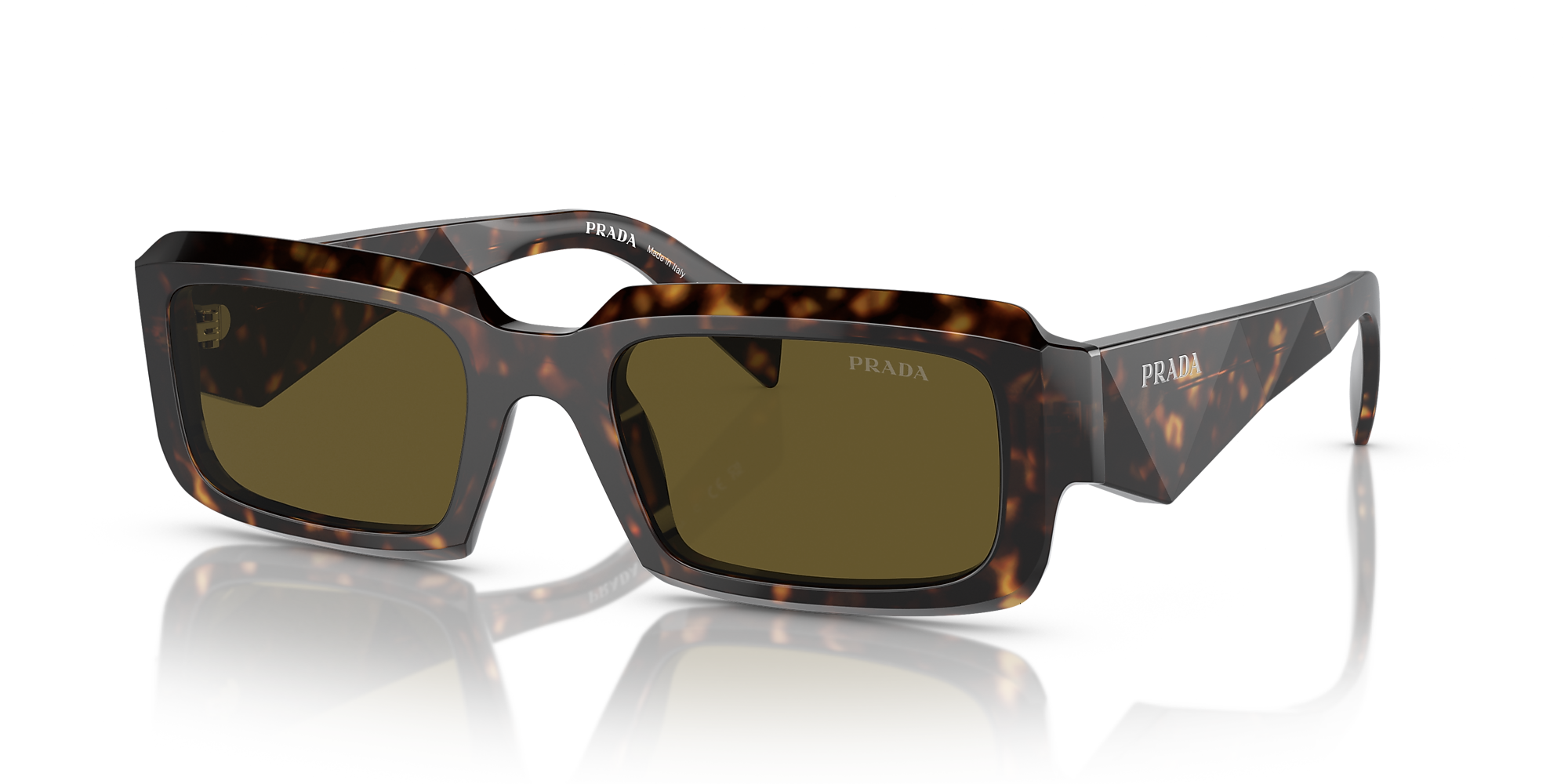 Prada PR 27ZS 54 Dark Brown & Loden/Black Sunglasses | Sunglass Hut USA