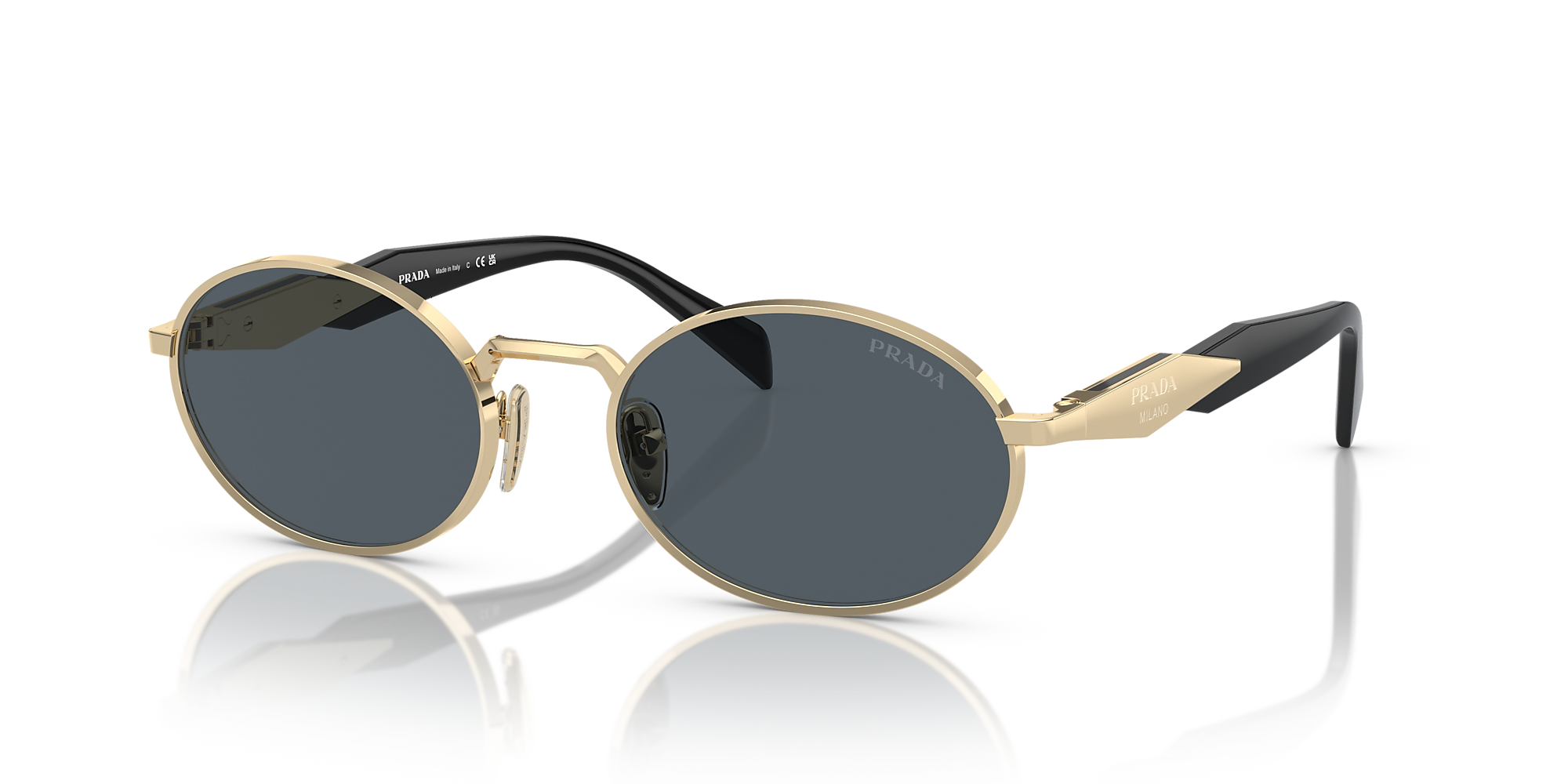 Prada PR 65ZS 55 Dark Grey & Pale Gold Sunglasses | Sunglass Hut Australia