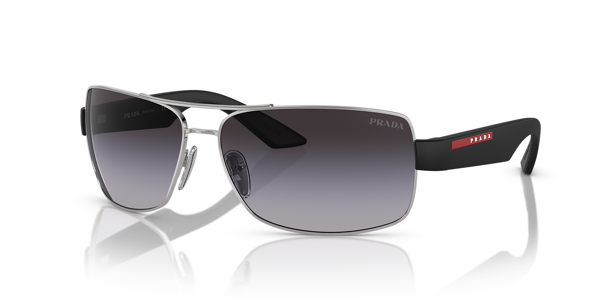 Prada Linea Rossa PS 50ZS 65 Gradient Grey & Silver Sunglasses ...