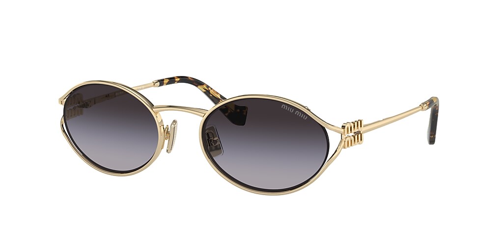 Miu Miu MU 52YS 54 Grey Gradient & Pale Gold Sunglasses | Sunglass Hut ...