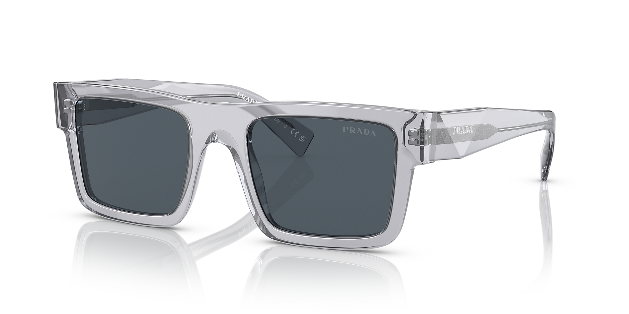 Prada PR 19WS 52 Dark Grey & Crystal Grey Sunglasses | Sunglass Hut ...
