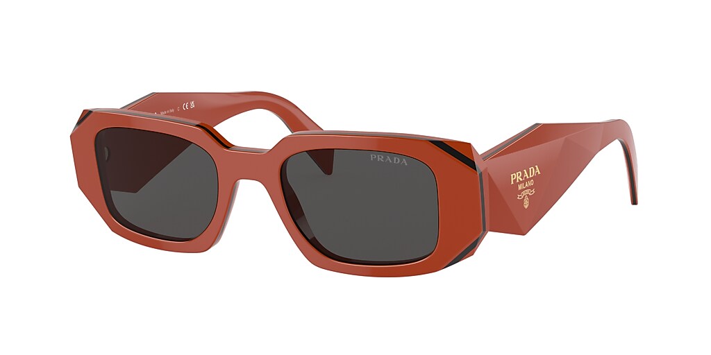Prada PR 17WS 49 Dunkelgrau und Orange/Schwarz Sonnenbrillen | Sunglass ...