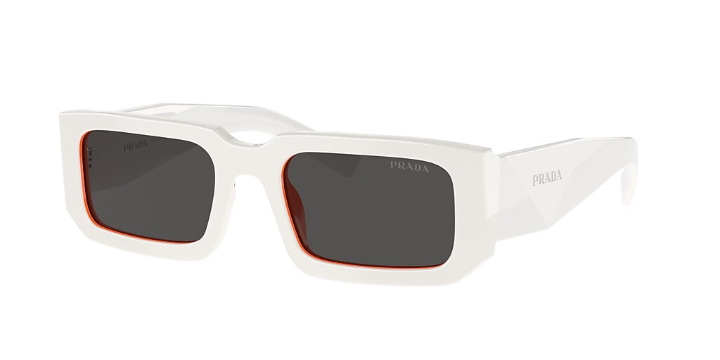 Prada PR 06YS 53 Dark Grey & Talc/Orange Sunglasses | Sunglass Hut ...