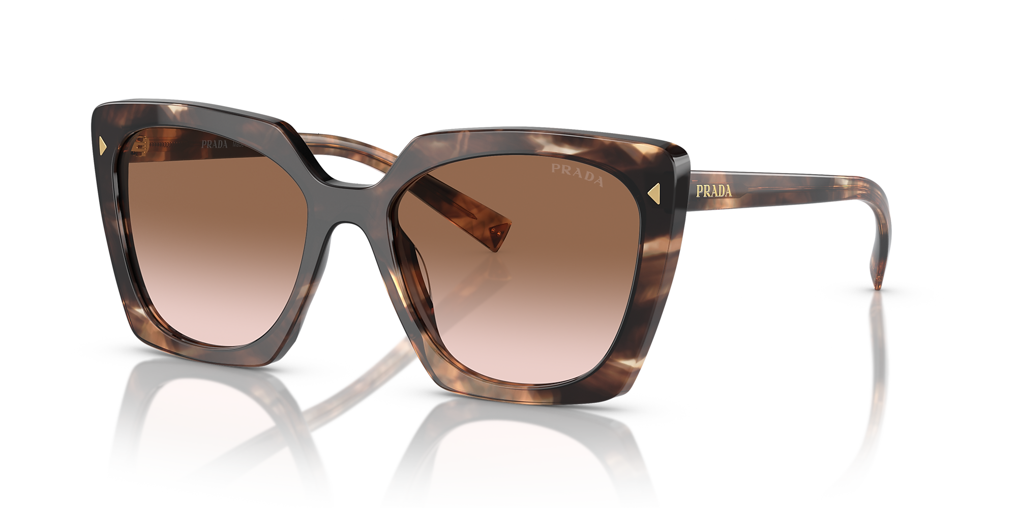 Prada PR 23ZS 54 Brown Gradient & Caramel Tortoise Sunglasses ...