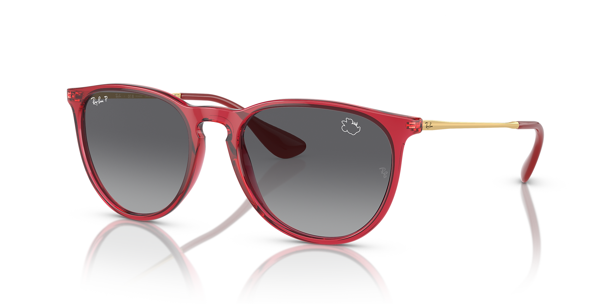 Ray-Ban RB4171 Erika Disney's Minnie Mouse 54 Grey & Transparent Red ...