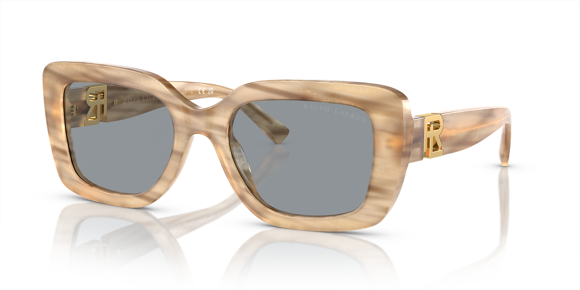 Ralph Lauren RL8217U The Nikki 55 Acqua Green & Brown Oyster Sunglasses ...