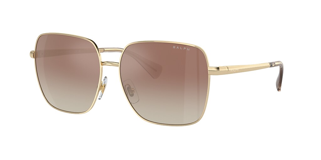 Ralph RA4142 59 Brown Mirror Gradient & Shiny Pale Gold Sunglasses ...