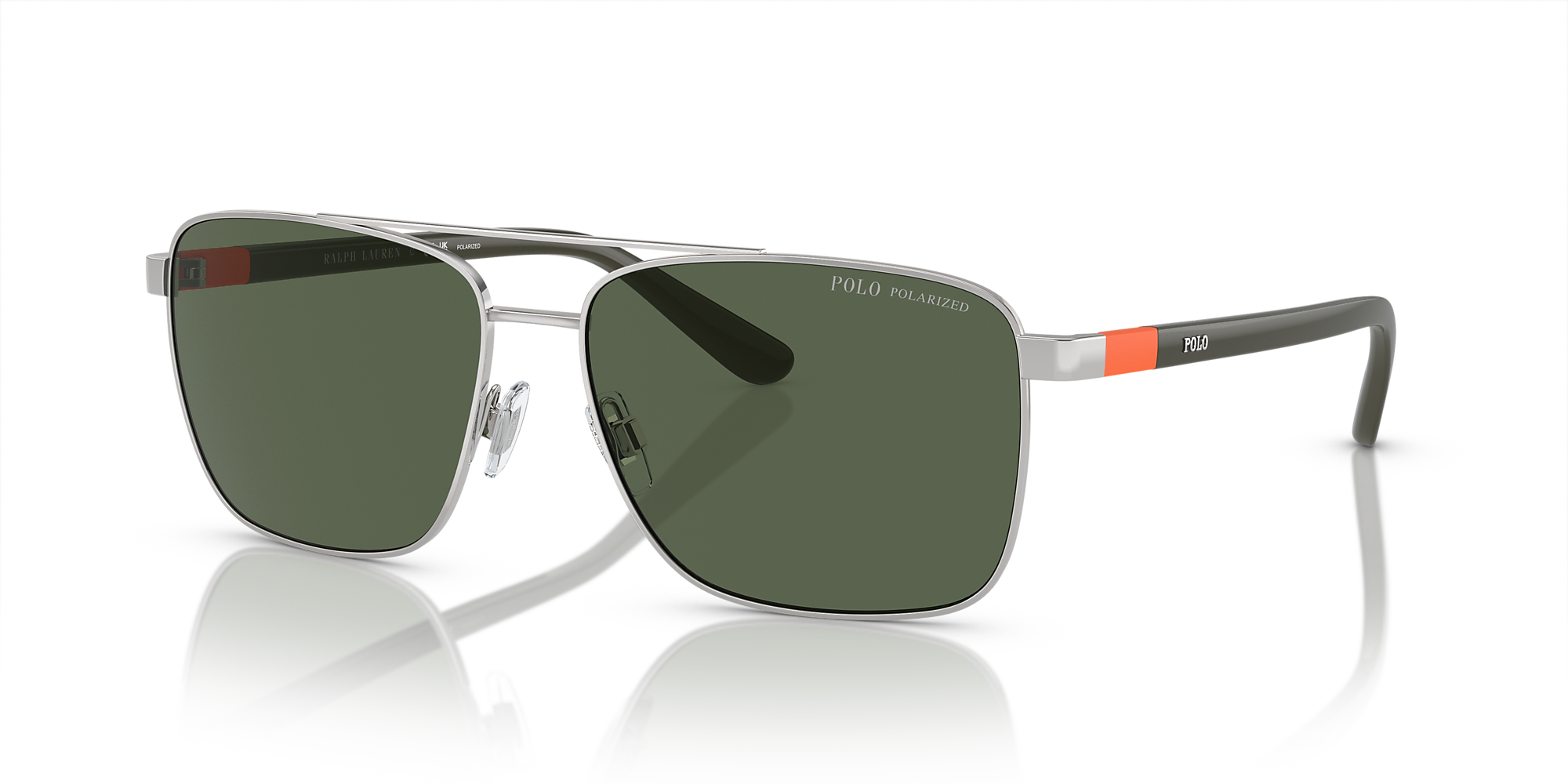 Polo Ralph Lauren Ph3137 59 Polar Dark Green And Shiny Silver Polarized Sunglasses Sunglass Hut Usa